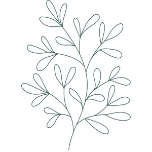 Minimalist Botanical Line Art, Simple Round Leaves, Drawing Printable ...