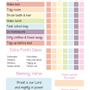 Editable Chore Chart - Rainbow Theme | Customisable Weekly Job Sheet ...