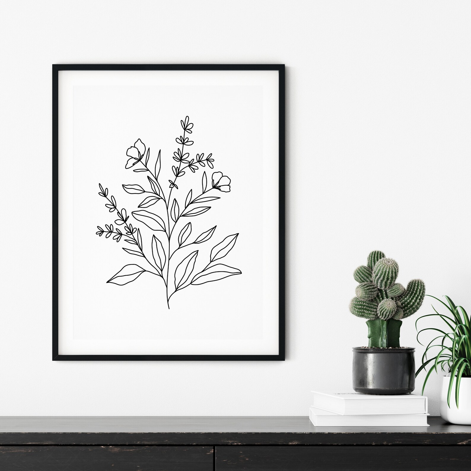 Minimalist Botanical Line Art Simple Floral Line Art Drawing - Etsy