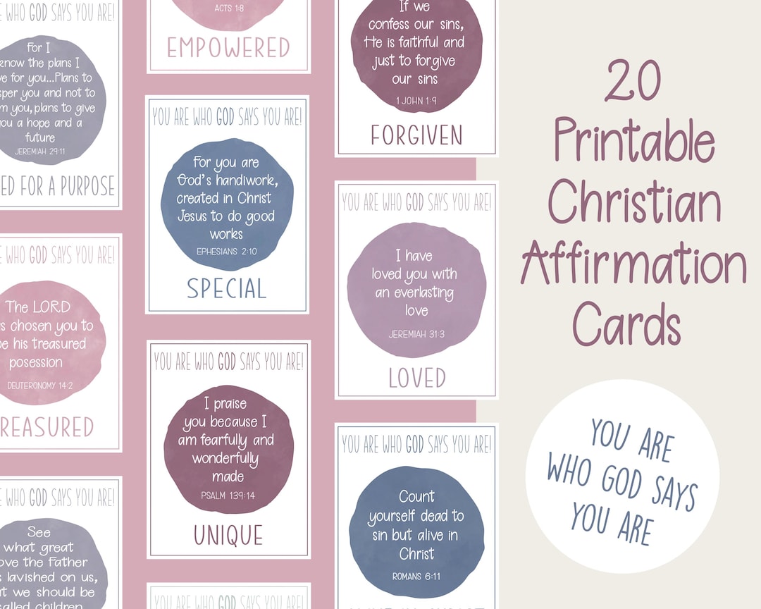 Christian Affirmation Cards | Bible Verse Prints (digital Download) - Etsy