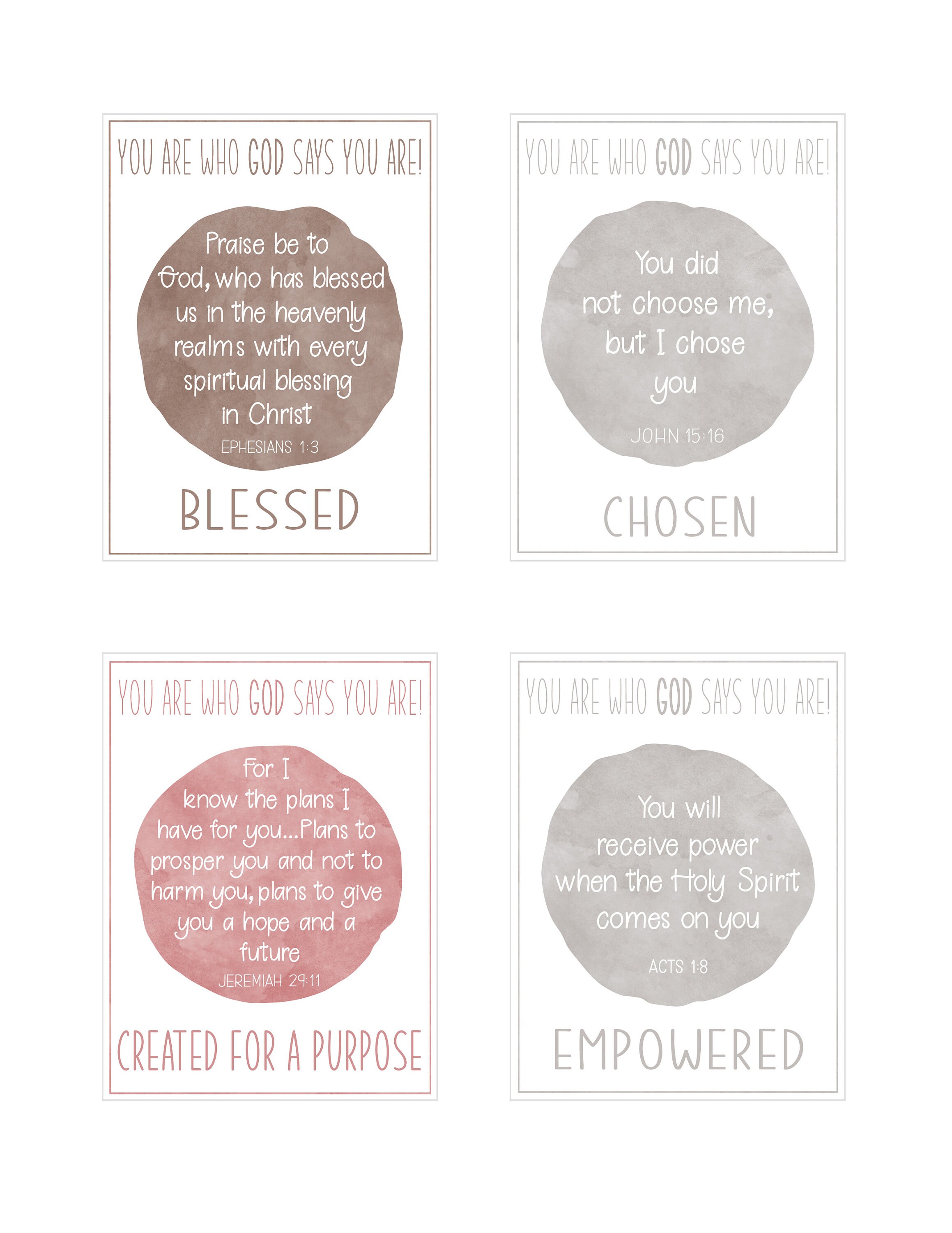 Bundle 40 Scripture Cards: God is Who He Says He is and You - Etsy