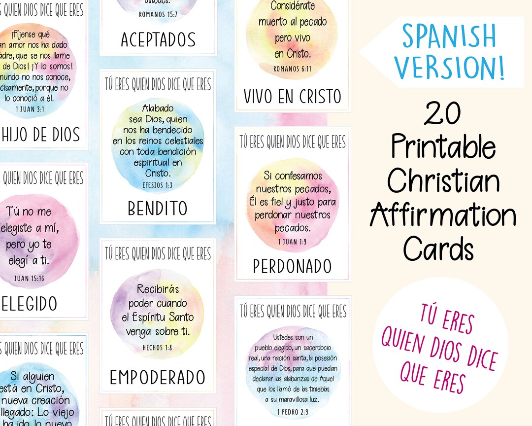 Printable Christian Affirmation / Scripture Cards | Identity in Christ ...