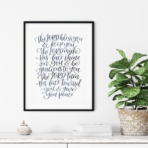 The Blessing Hand Lettered Art Printable Download Numbers | Etsy