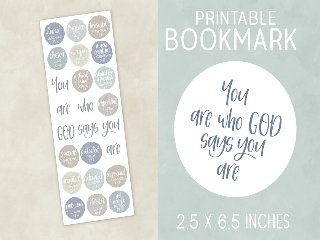 Identity in Christ Printable Bookmark: Neutral Coastal Theme You Are ...