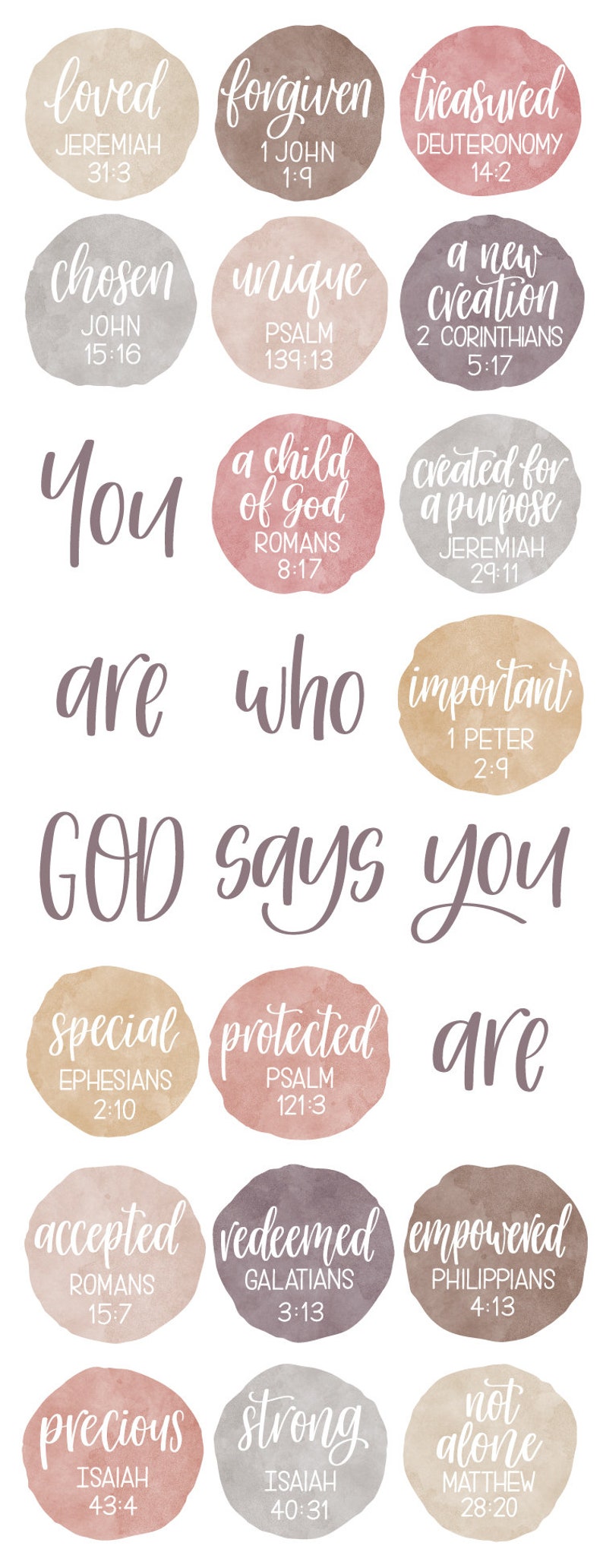 Blush Beige Boho Identity in Christ Printable Bookmark You - Etsy