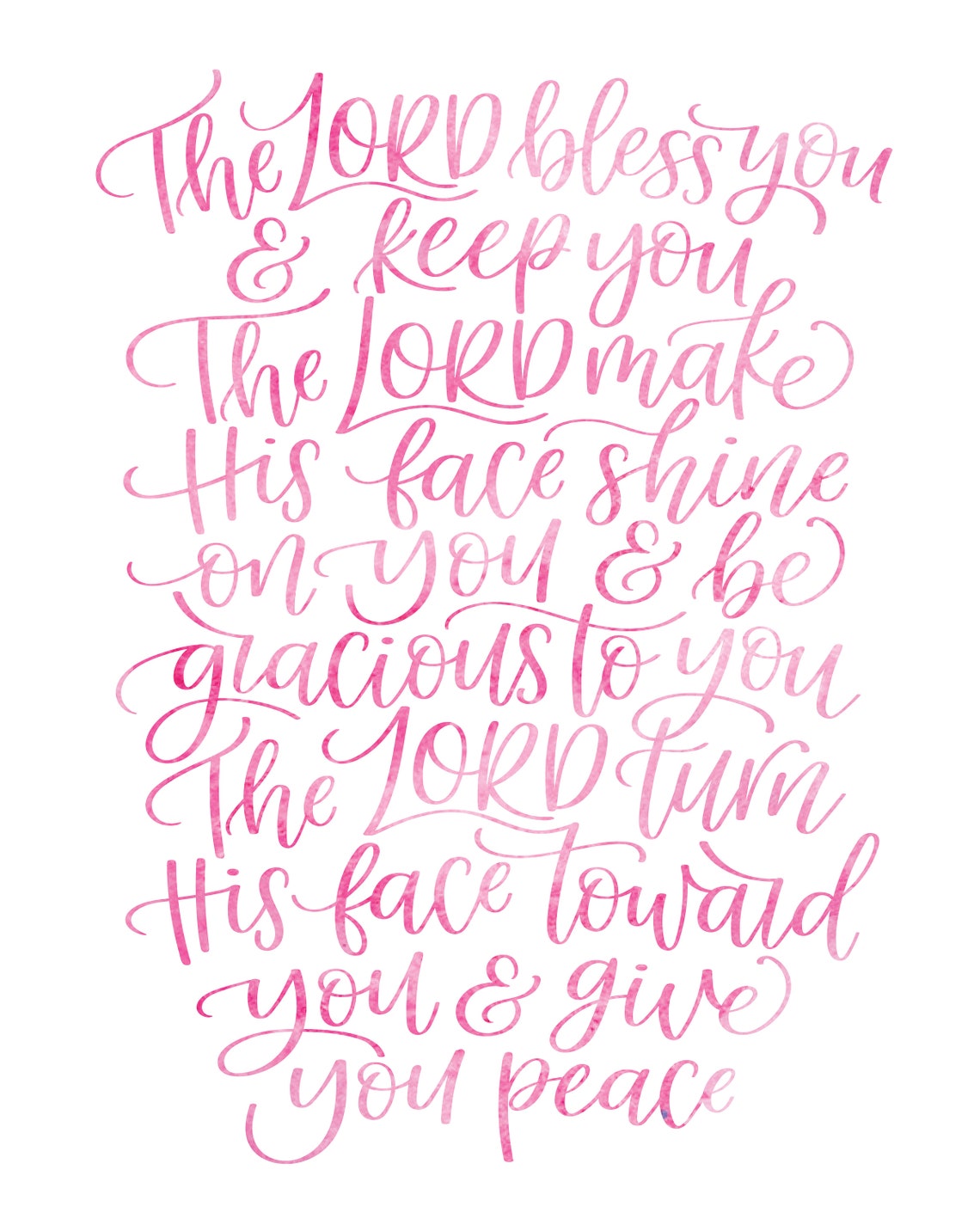 The Blessing Hand Lettered Art Printable Download Numbers | Etsy