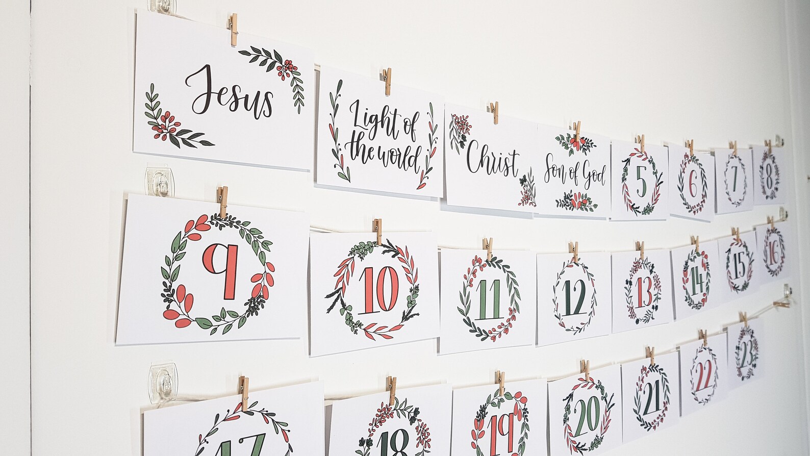 Names of Jesus Advent Calendar Blue Christmas Decor Red - Etsy
