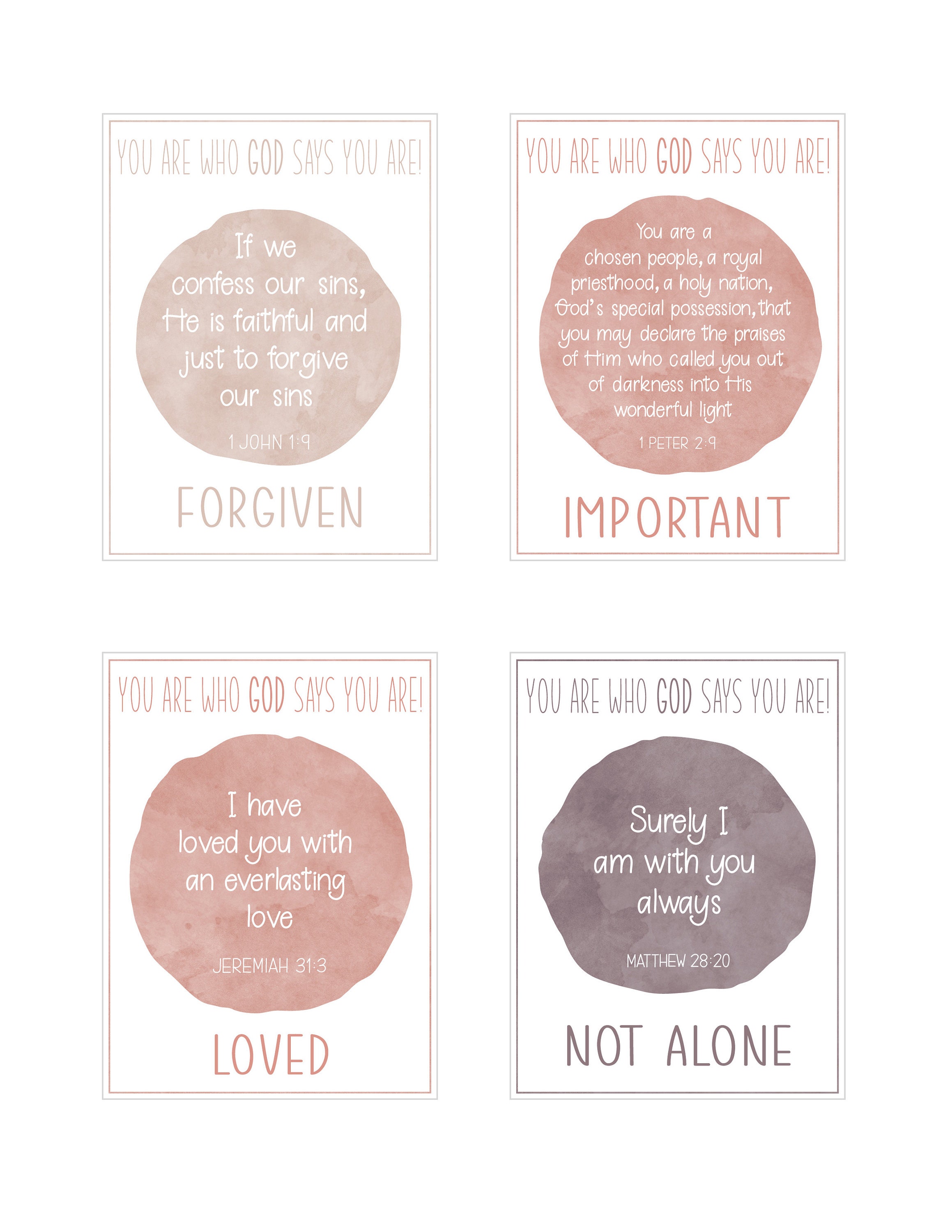 Bundle 40 Scripture Cards: God is Who He Says He is and You - Etsy