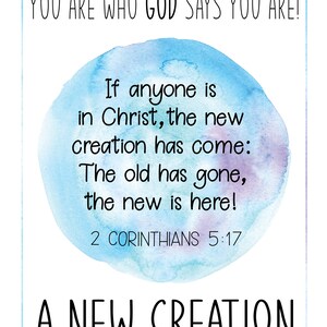 Large Sized Printable Christian Affirmation / Scripture Cards ...