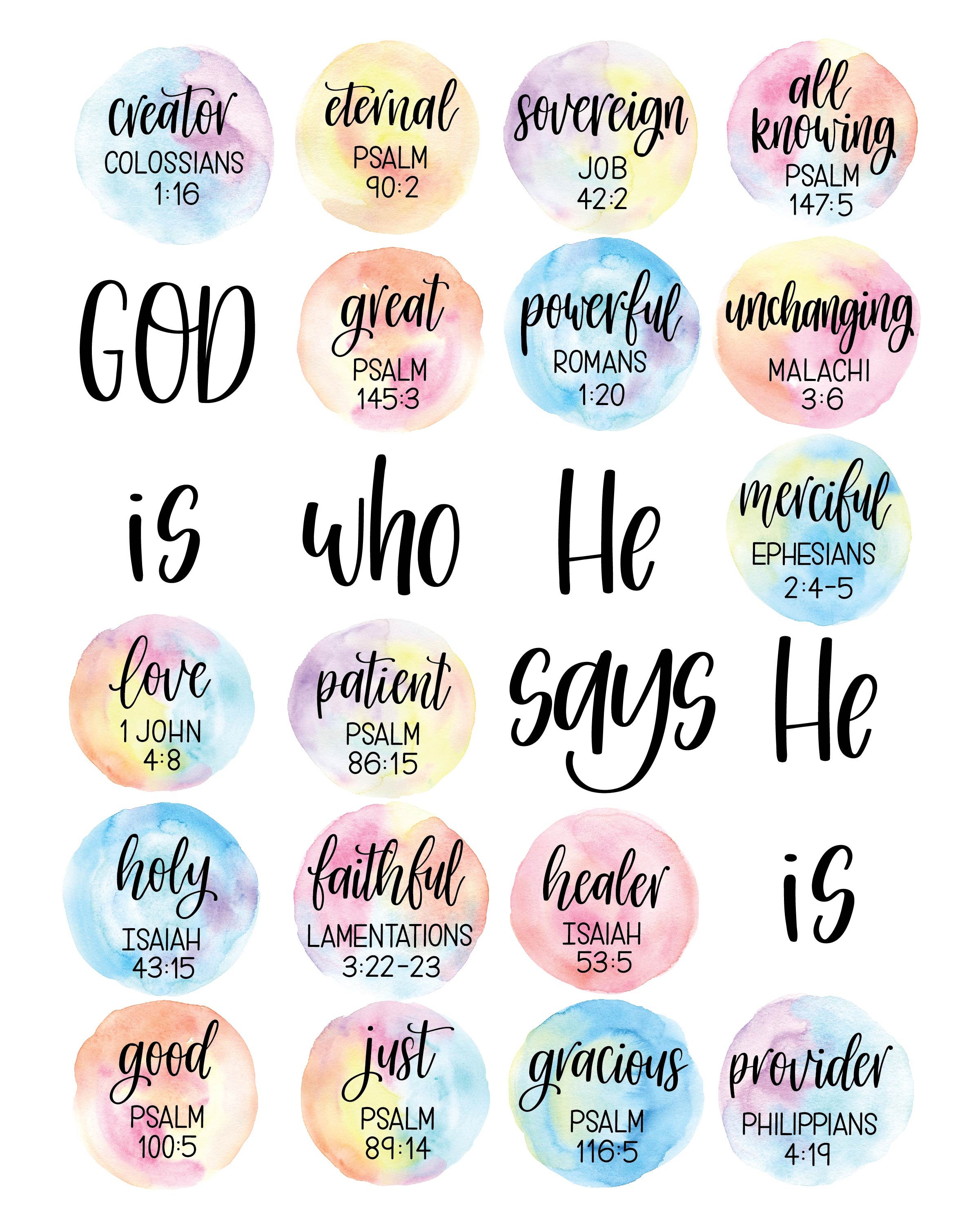 Rainbow Kids Printable Bundle You Are Who God Says You Are - Etsy