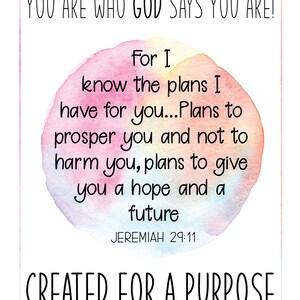 Large Sized Printable Christian Affirmation / Scripture Cards ...