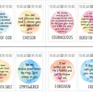 50 Affirmation Cards for Christians | Bible Verse Rainbow Prints ...