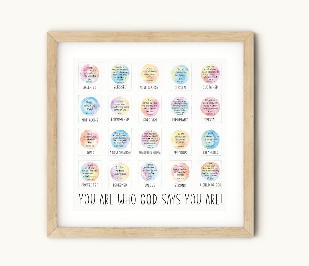 You Are Who God Says You Are. Christian Affirmation Poster | Identity ...