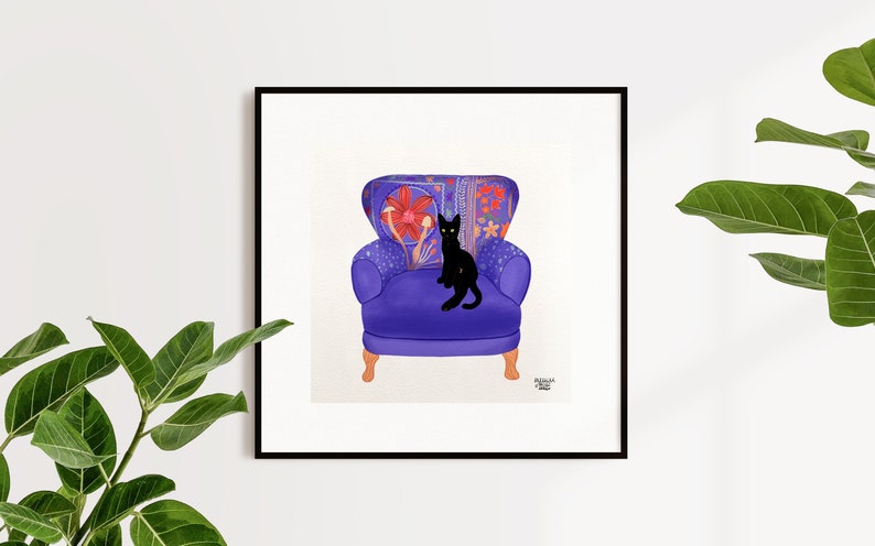 Fine Art Print for Cat Lovers, Modern Wall Art, Dopamine Wall Art ...