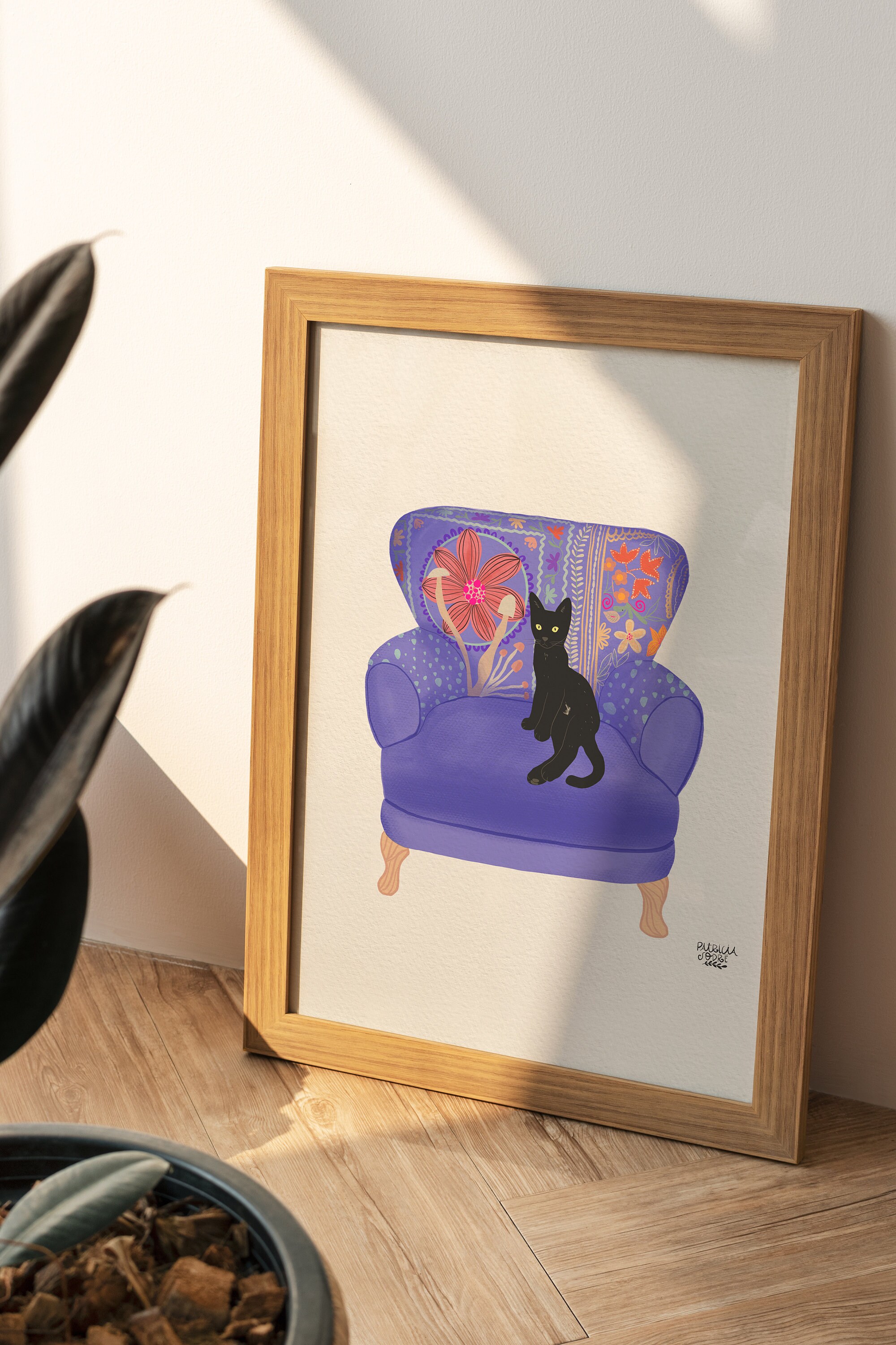 Fine Art Print for Cat Lovers, Modern Wall Art, Dopamine Wall Art ...