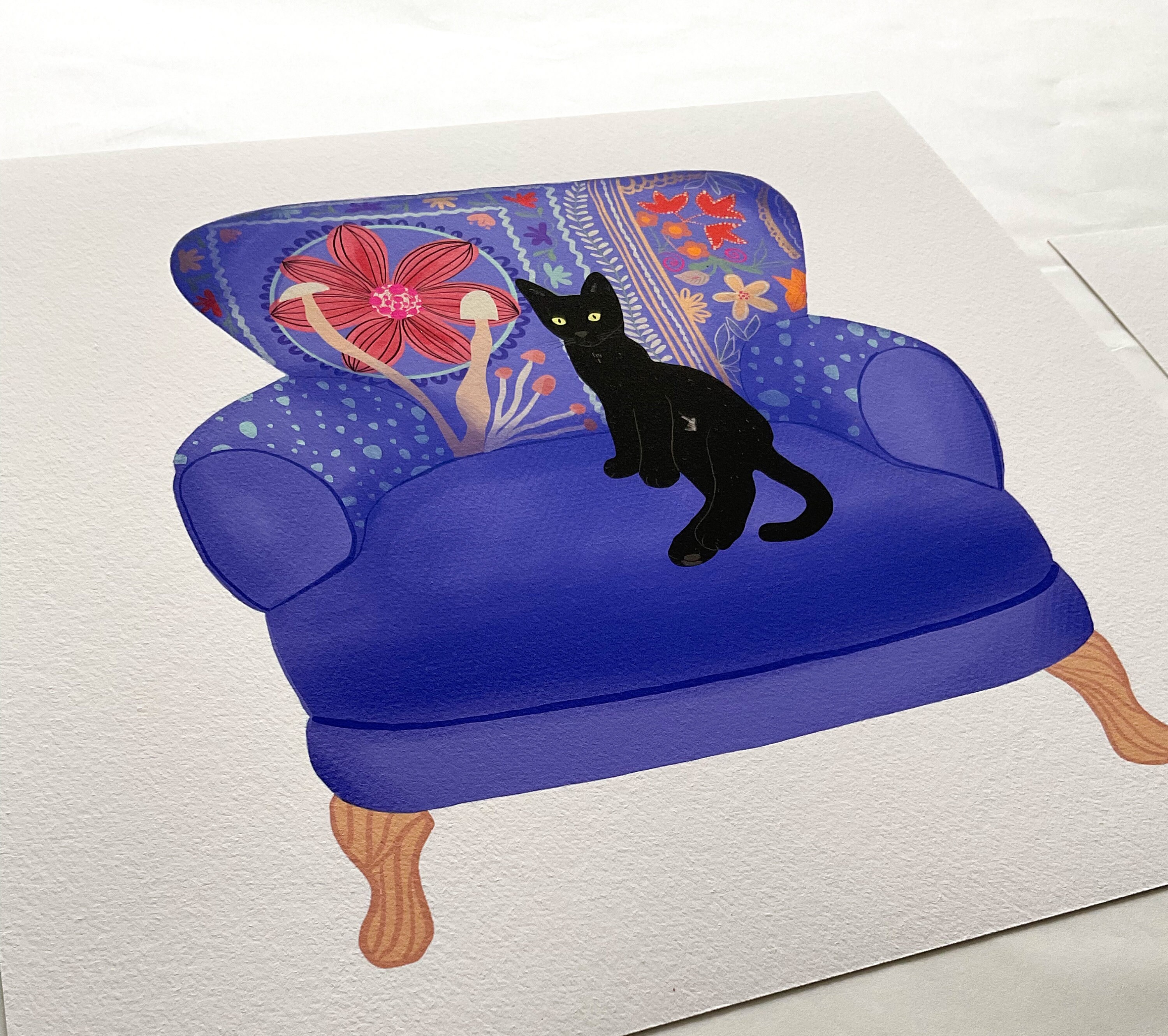 Fine Art Print for Cat Lovers, Modern Wall Art, Dopamine Wall Art ...