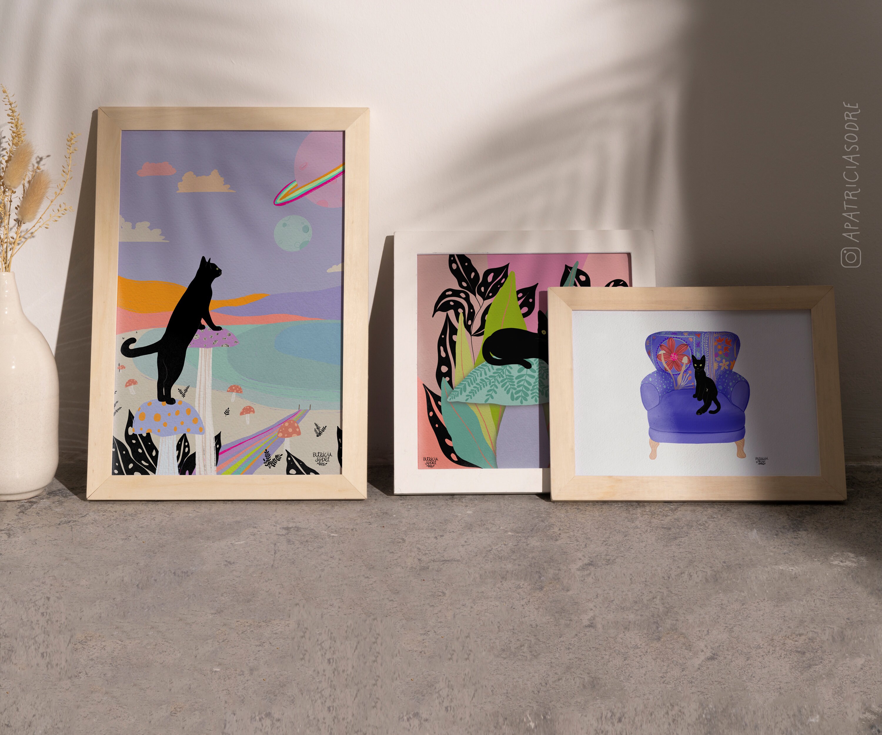 Fine Art Print for Cat Lovers, Modern Wall Art, Dopamine Wall Art ...