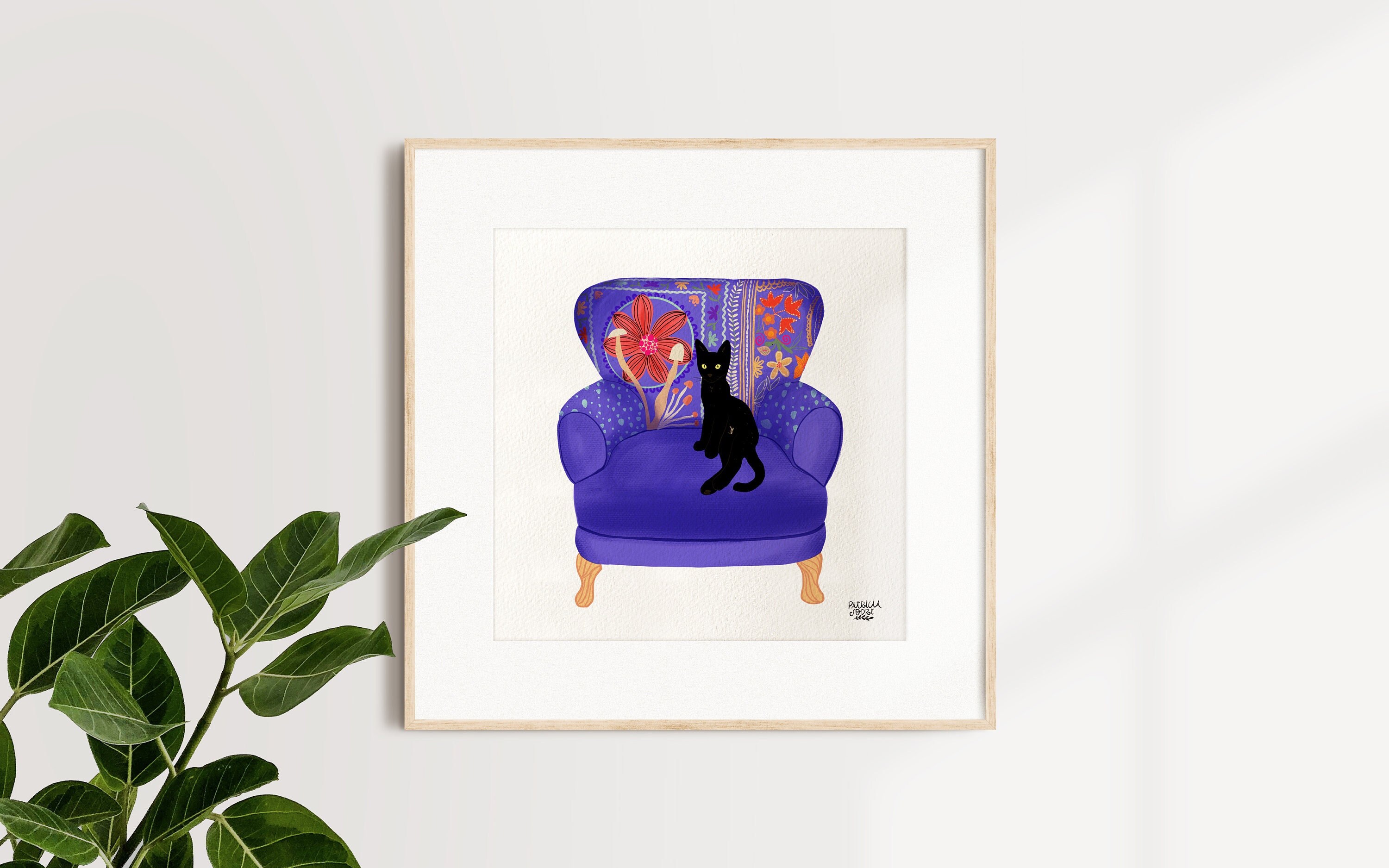 Fine Art Print for Cat Lovers, Modern Wall Art, Dopamine Wall Art ...