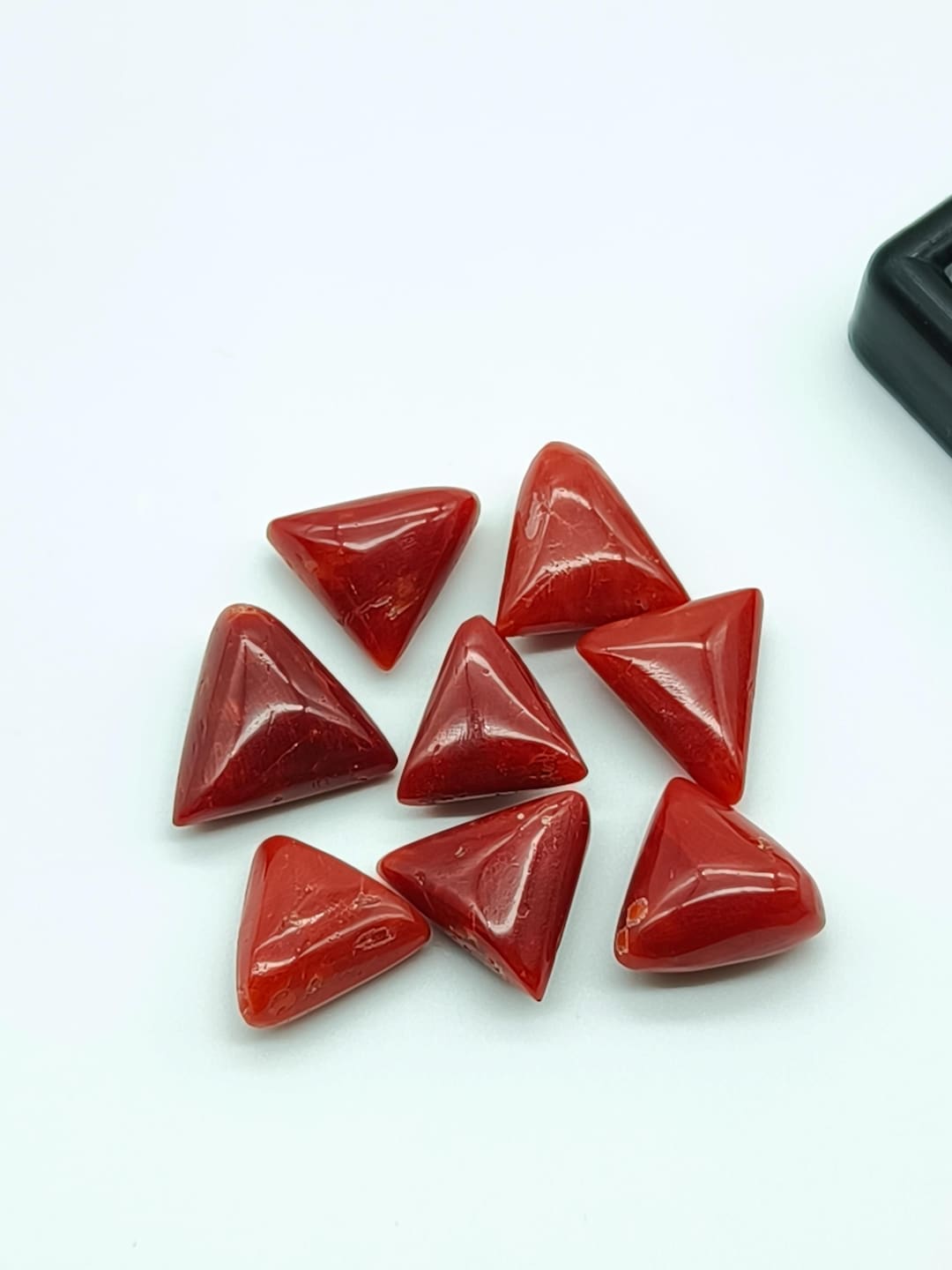 Oxblood Red Coral Triangle Cabochons, Loose Gemstones (8 Pcs) - Etsy