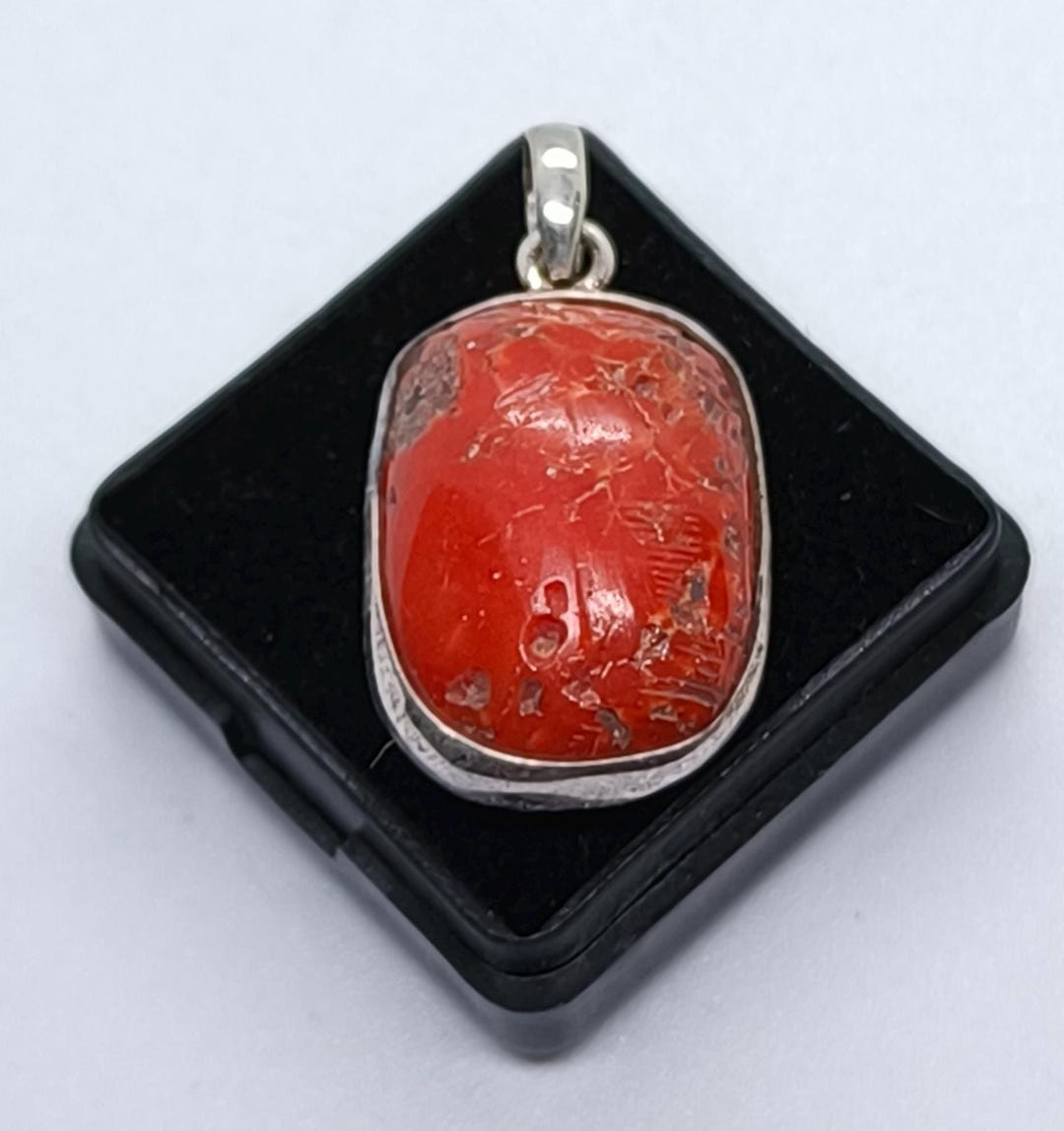 Italy Red Coral 925 Starling Silver Pendant-beautiful Big Red Coral ...