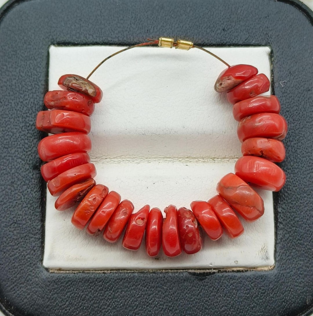 Mediterranean Sea Red Coral Rondell Beads-red Coral Rondelle Coin Beads ...