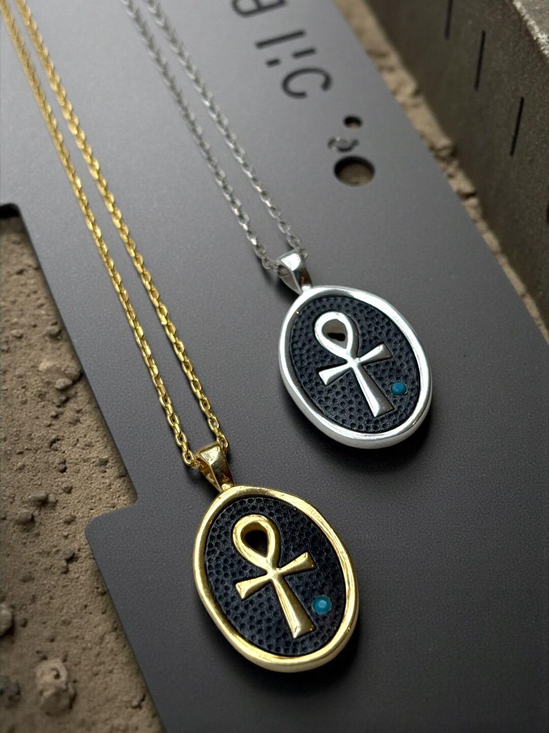 Mini Plate Ankh Necklace - Etsy