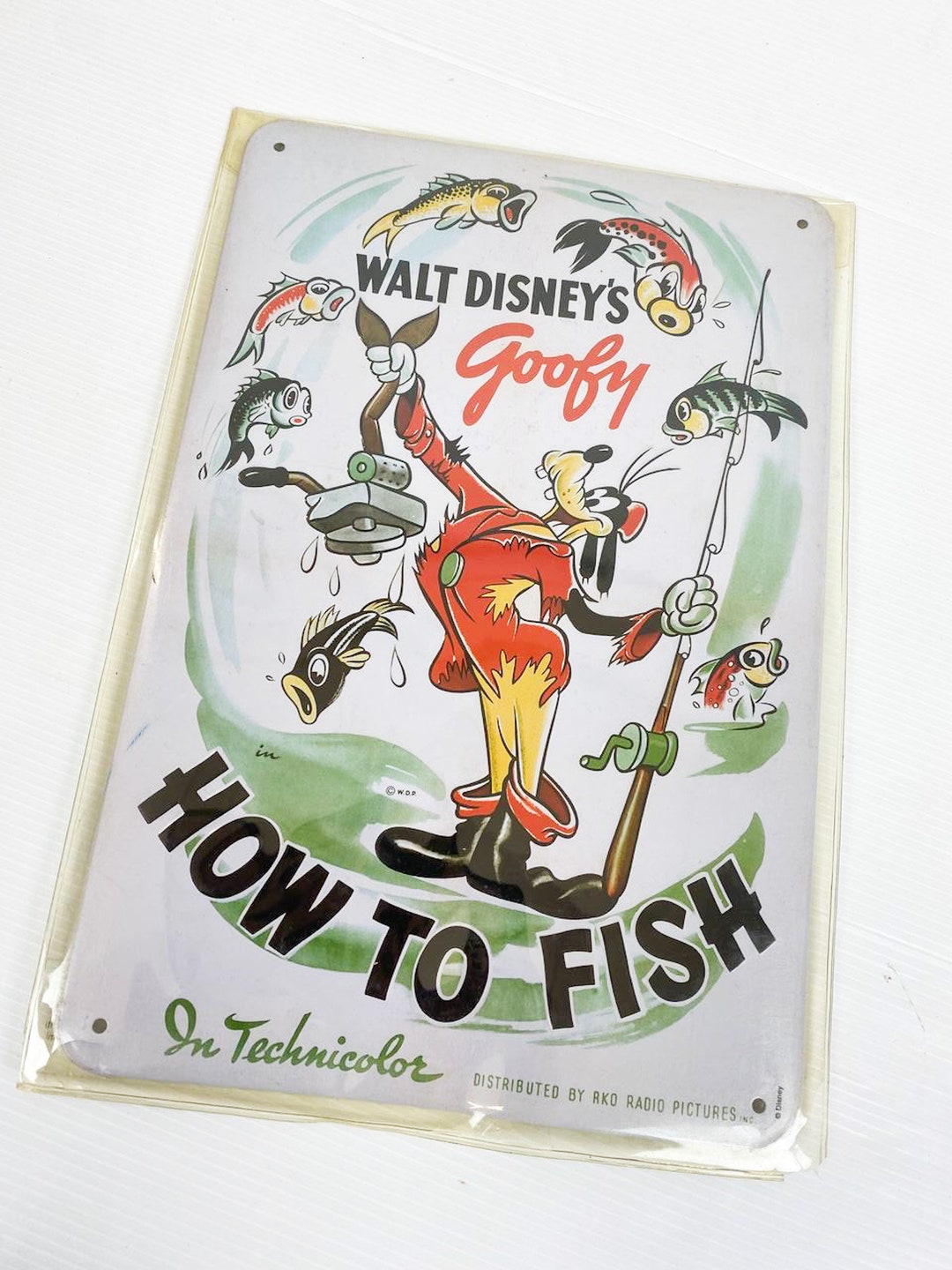 Vintage 80s Goofy's How to Fish Tin Art Wall - Etsy