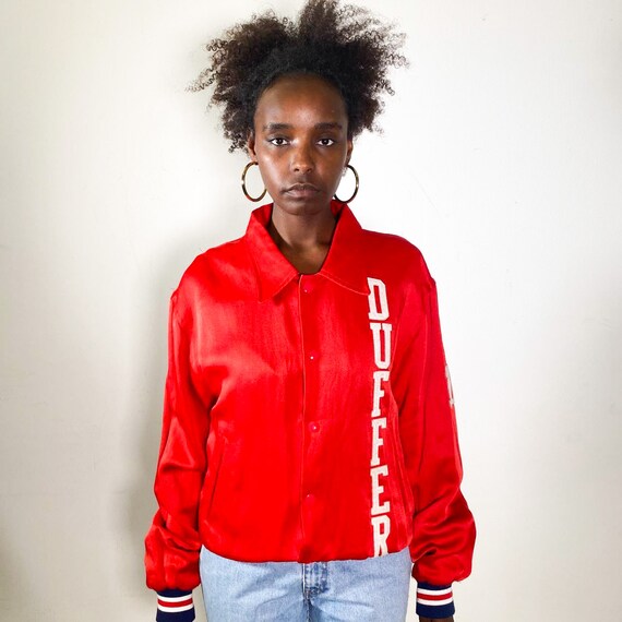 Vintage 80s satin red varsity jacket - Gem