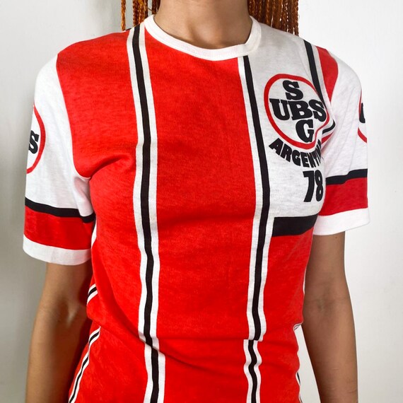 Vintage 80s ARGENTINA retro sport UBS t-shirt - Gem