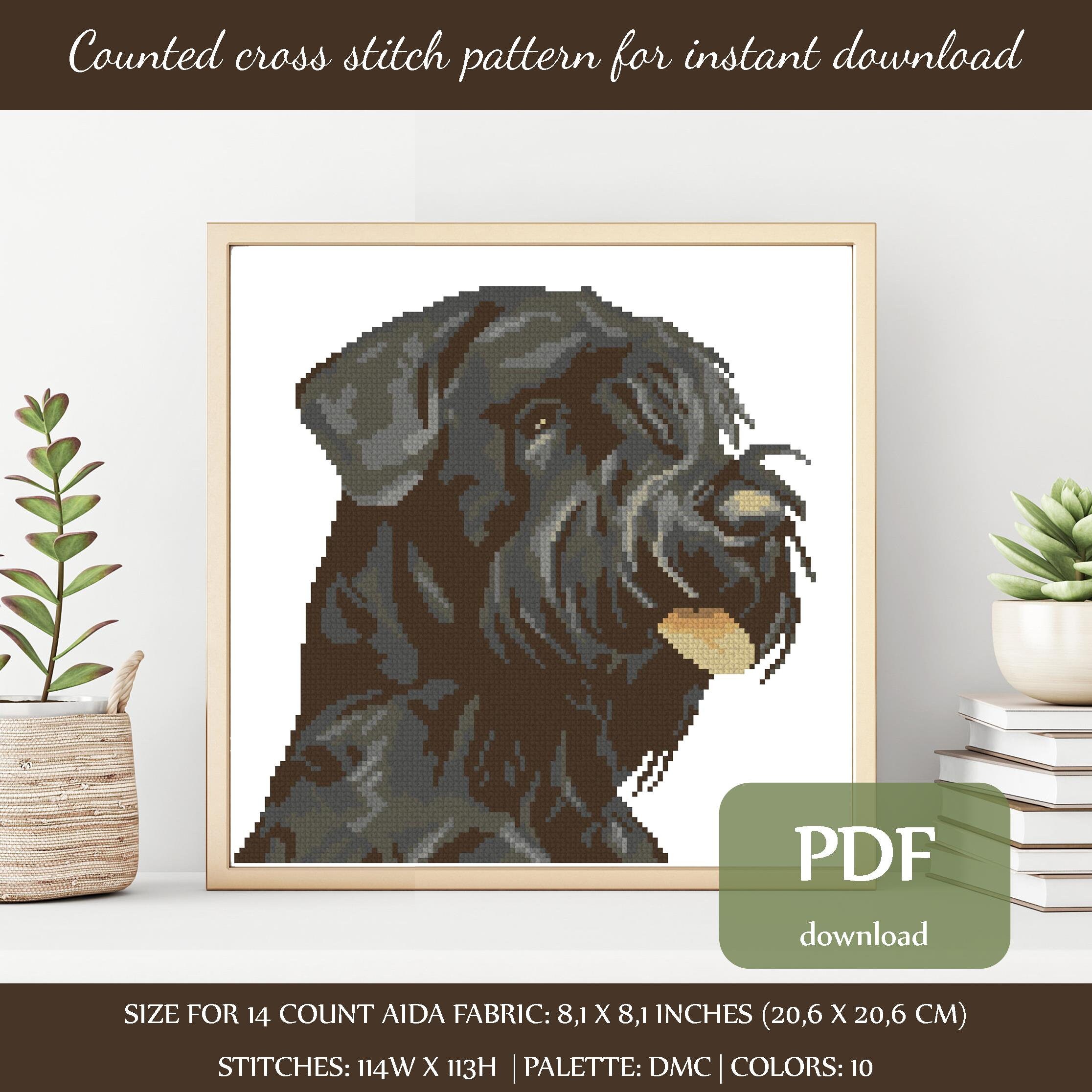 Schnauzer cross stitch pattern Digital format PDF Schnauzer | Etsy