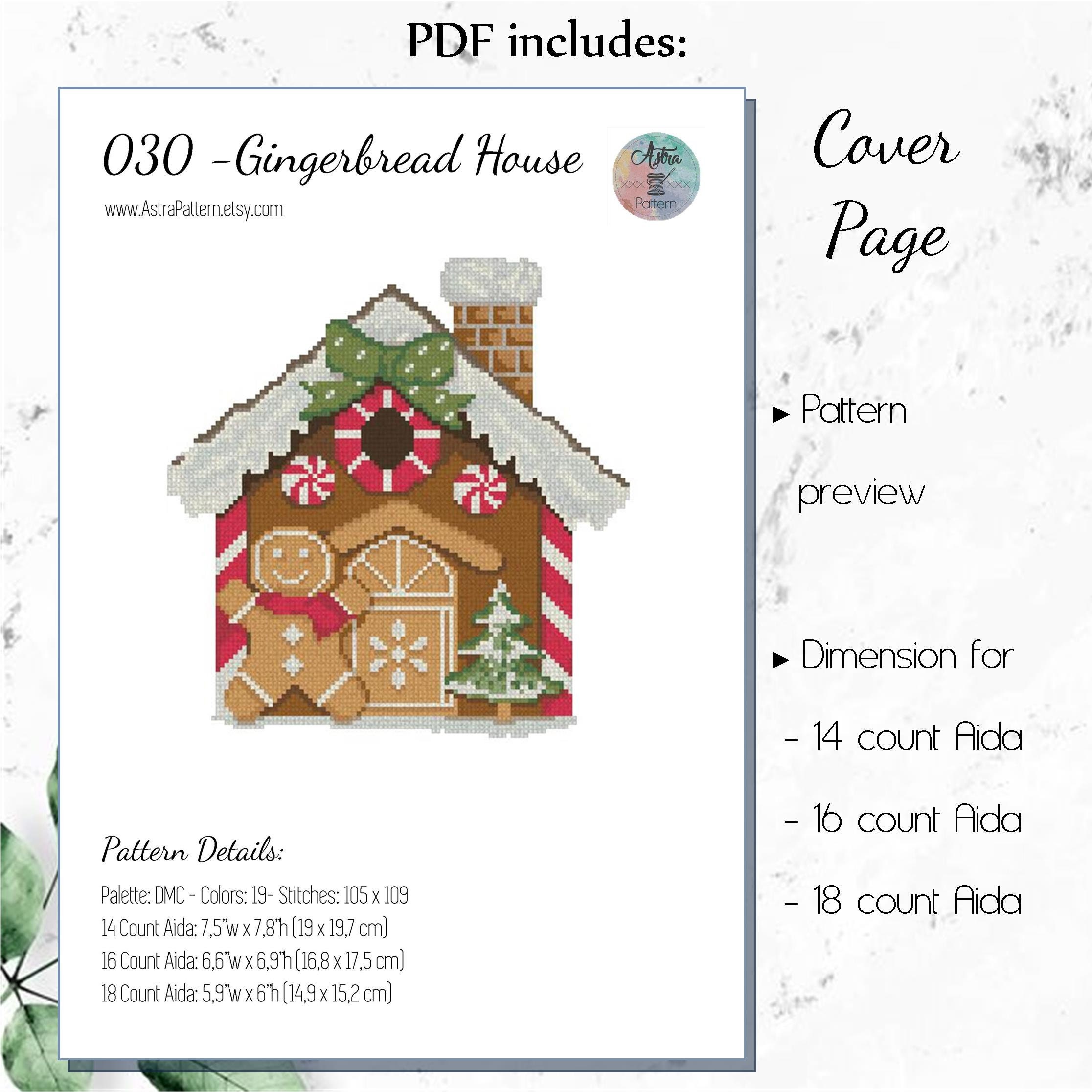 Gingerbread House Cross Stitch Pattern PDF Christmas Cross - Etsy