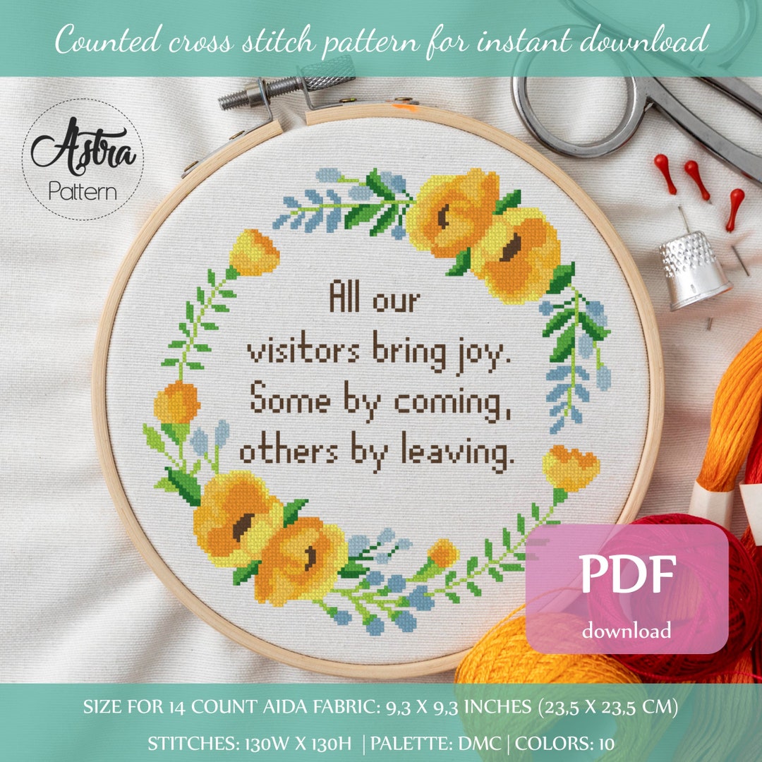 All Our Visitors Bring Joy Cross Stitch Pattern Digital Format - PDF ...