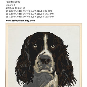 Black English Springer Spaniel Cross Stitch Pattern Digital Format ...