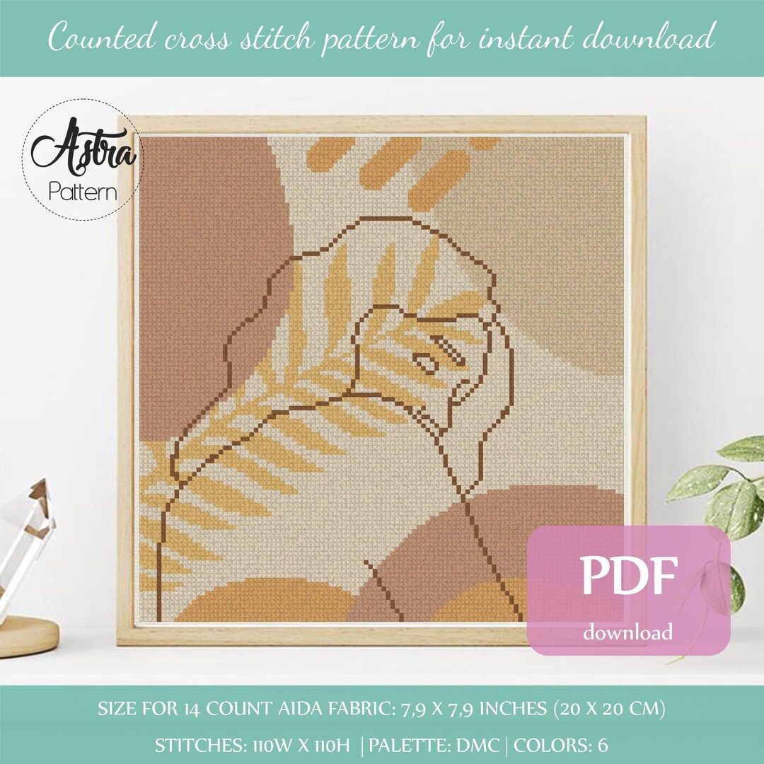 Female Cross Stitch Pattern, Face Shape Cross Stitch Pattern Digital ...