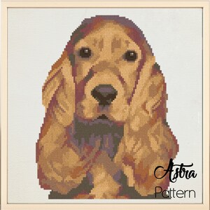 Cocker Spaniel Cross Stitch Pattern Digital Format - PDF, Dog Cross ...