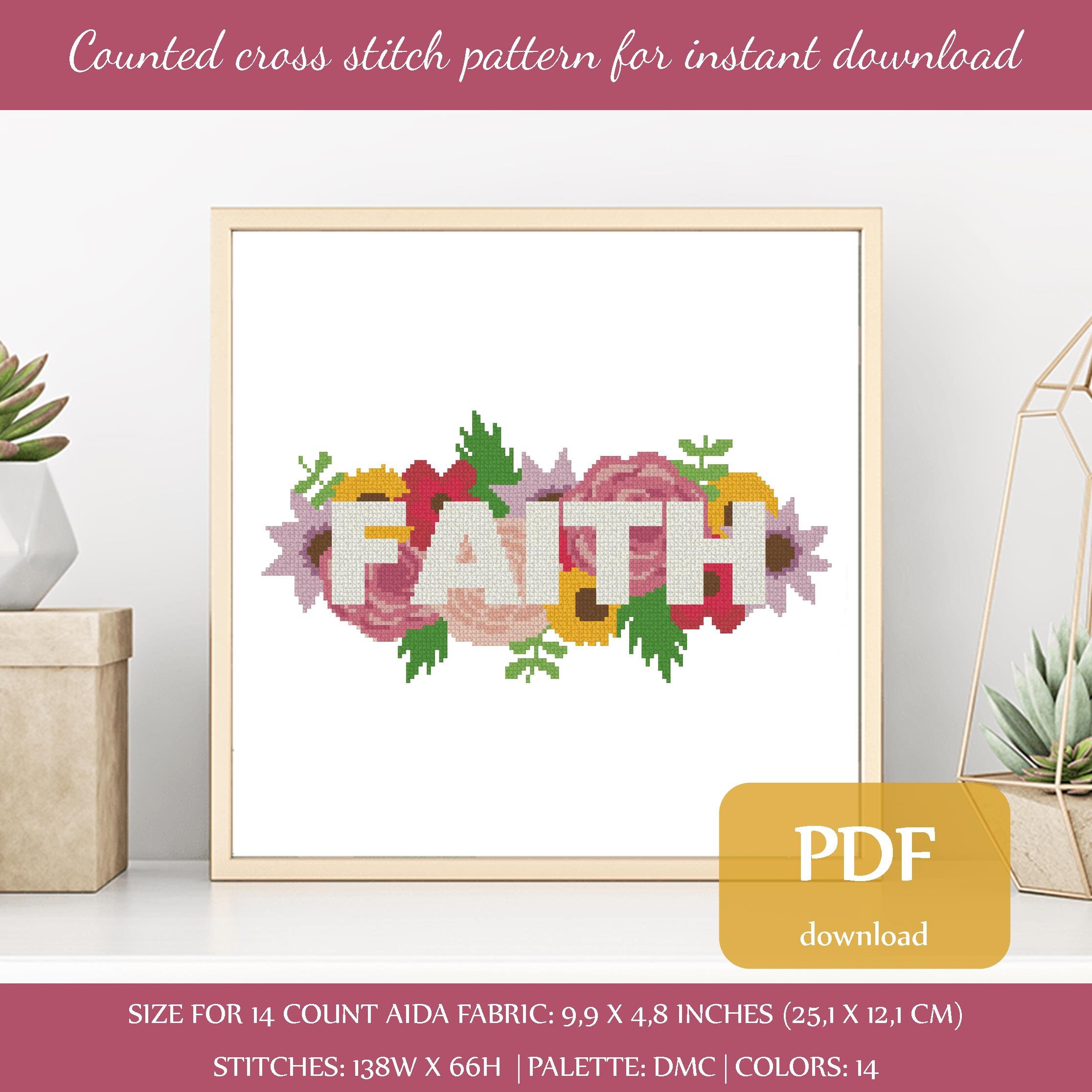 Faith cross stitch pattern PDF Quote cross stitch pattern | Etsy