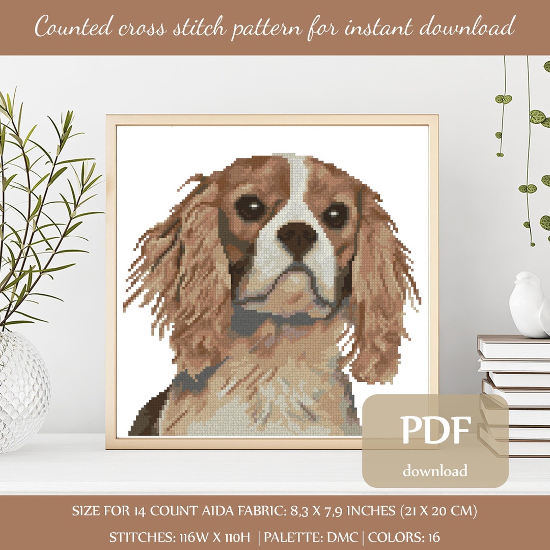 Cavalier King Charles Spaniel Cross Stitch Pattern Digital - Etsy