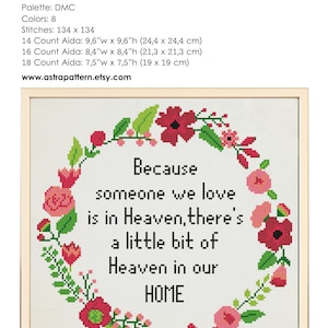In Loving Memory Cross Stitch Pattern Digital Format - PDF, Heaven ...