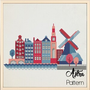 Amsterdam Cross Stitch Pattern PDF, Holland Cross Stitch Pattern, City ...