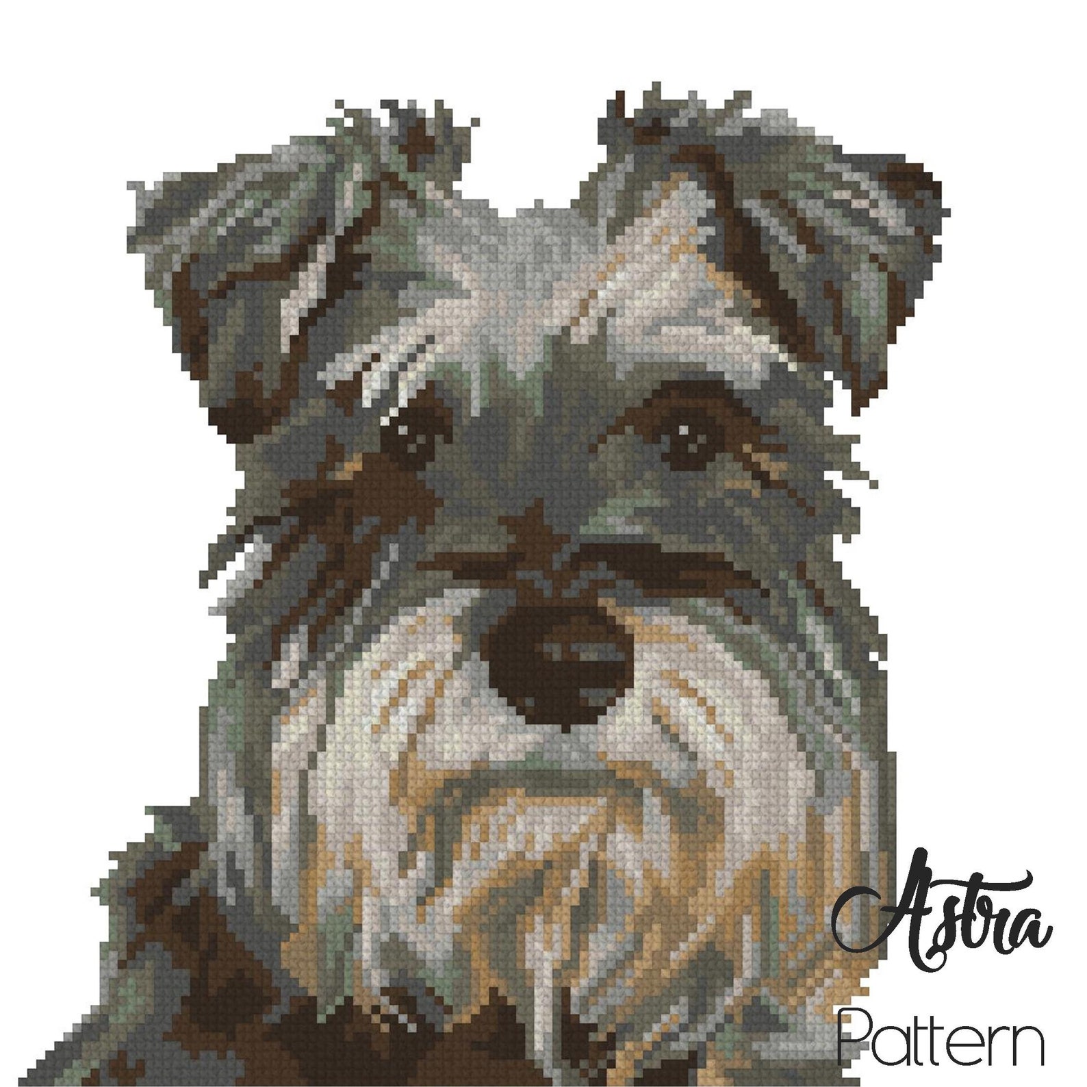 Miniature Schnauzer Cross Stitch Pattern Digital Format PDF - Etsy