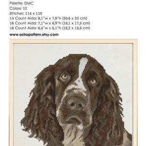 English Springer Spaniel Cross Stitch Pattern Digital Format - PDF, Dog ...