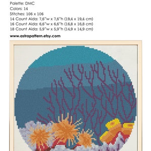 Coral Reef Cross Stitch Pattern PDF, Undersea Cross Stitch Pattern ...