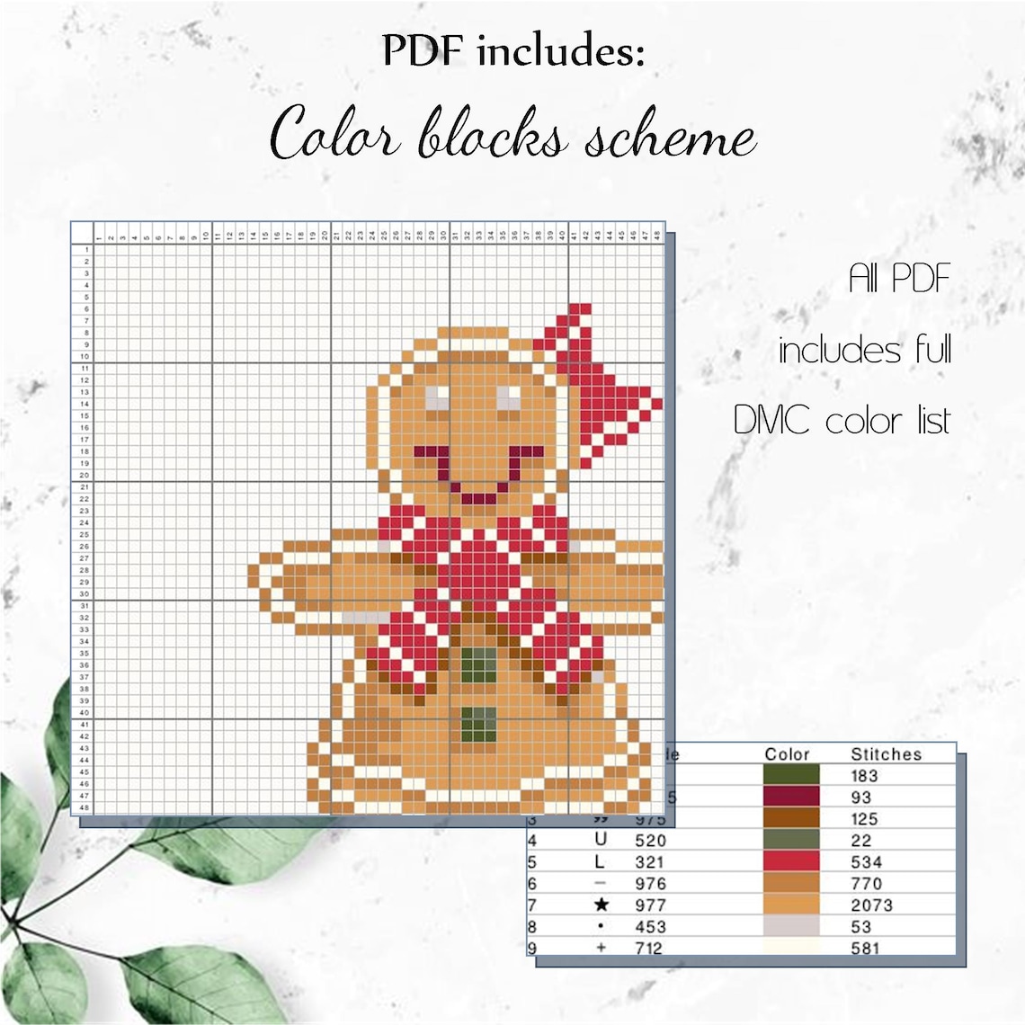 Gingerbread Cookies Cross Stitch Pattern PDF Christmas Cross - Etsy