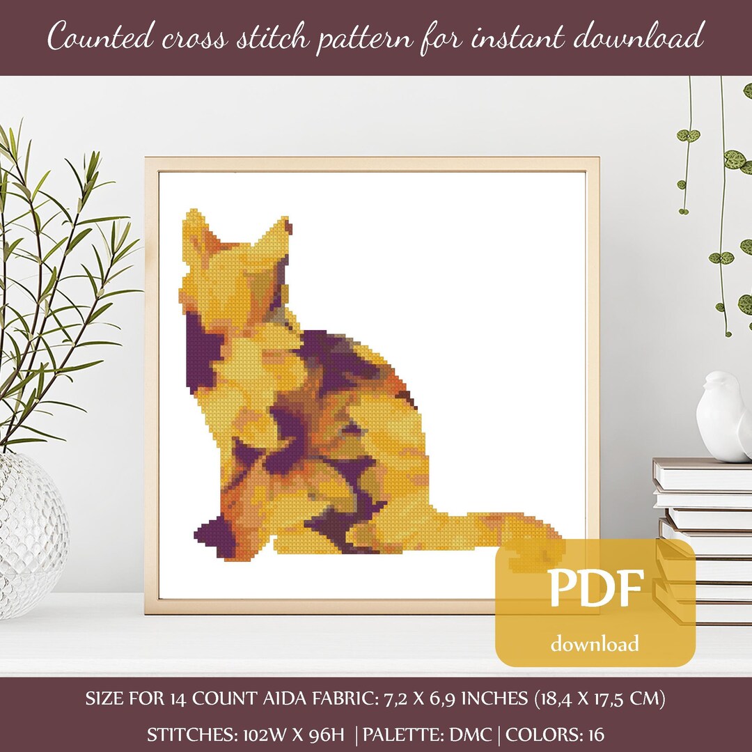 Sunflower Cat Cross Stitch Pattern Digital Format PDF - Etsy