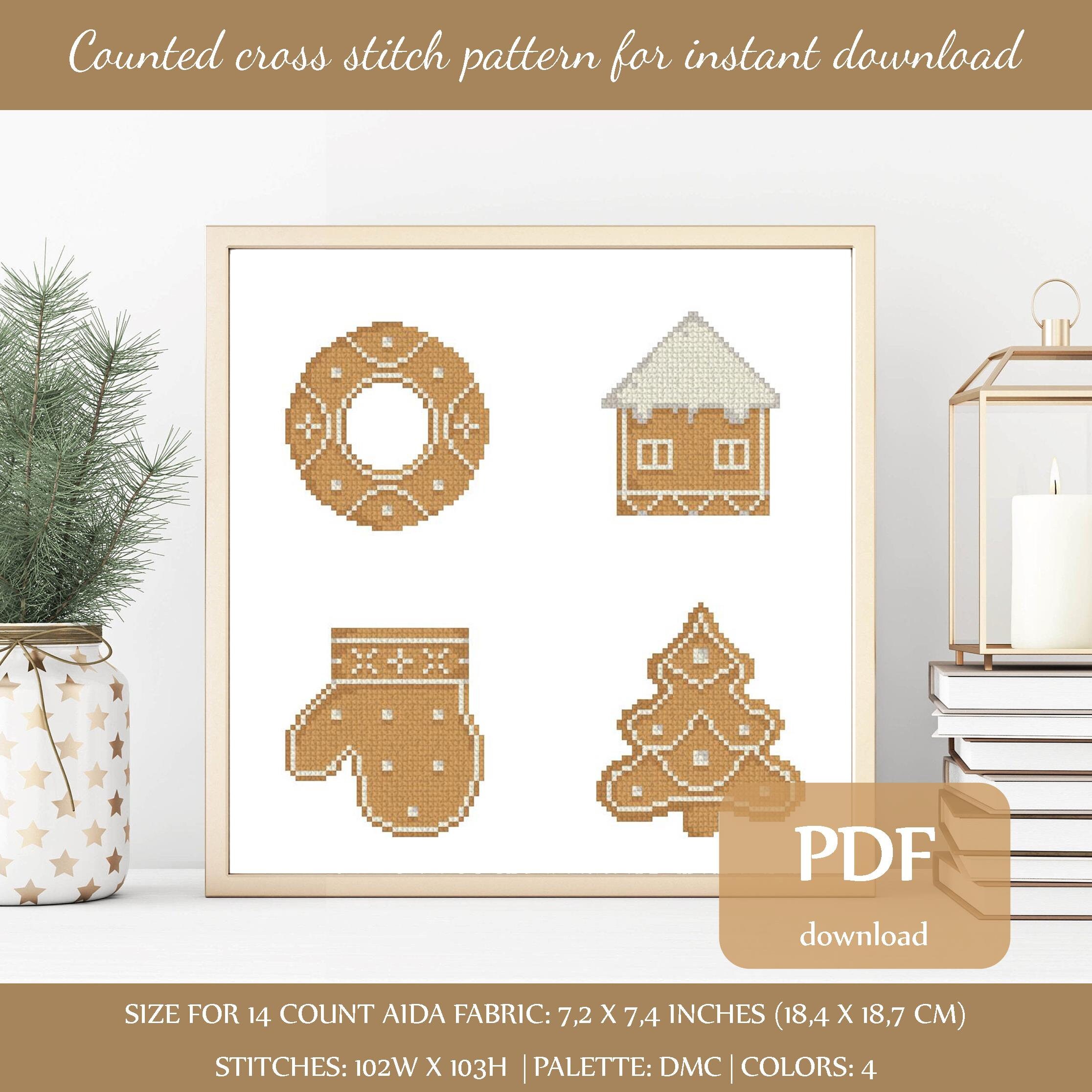 Gingerbread Cookies Cross Stitch Pattern PDF Christmas Cookie - Etsy