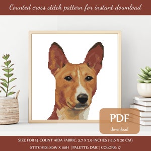 Basenji Cross Stitch Pattern Digital Format PDF Dog | Etsy