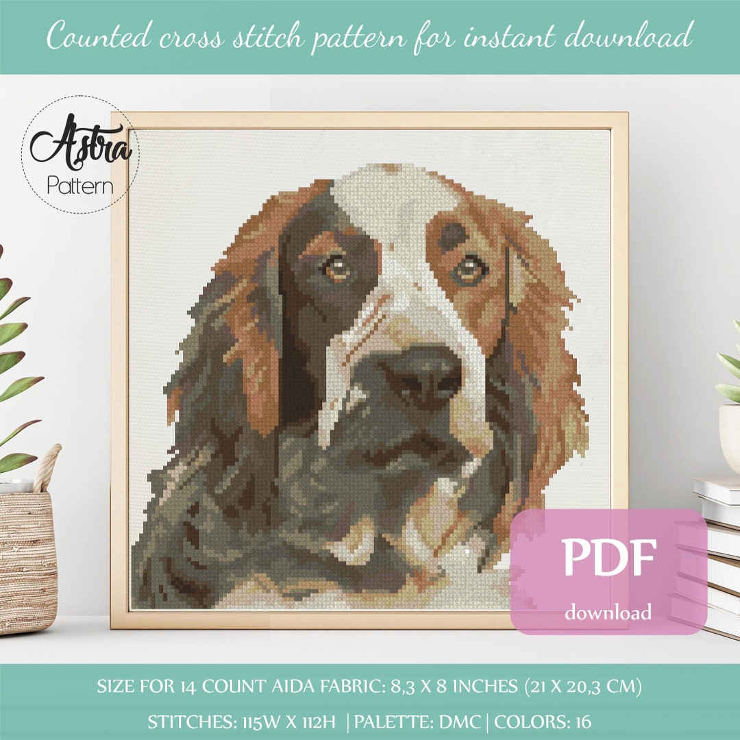 Welsh Springer Spaniel Cross Stitch Pattern Digital Format - PDF ...