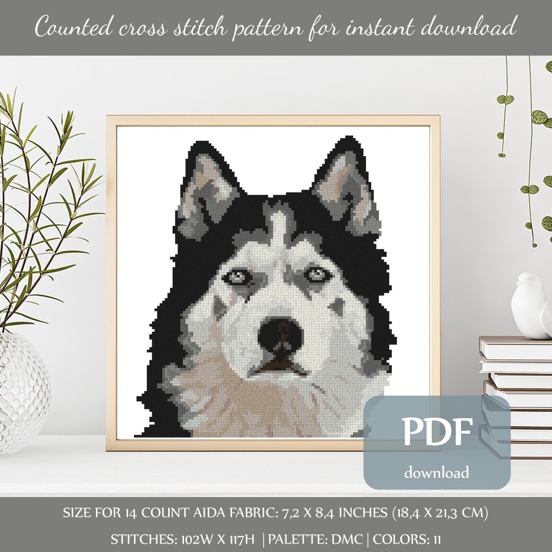 Siberian Husky Cross Stitch Pattern Digital Format PDF Dog - Etsy