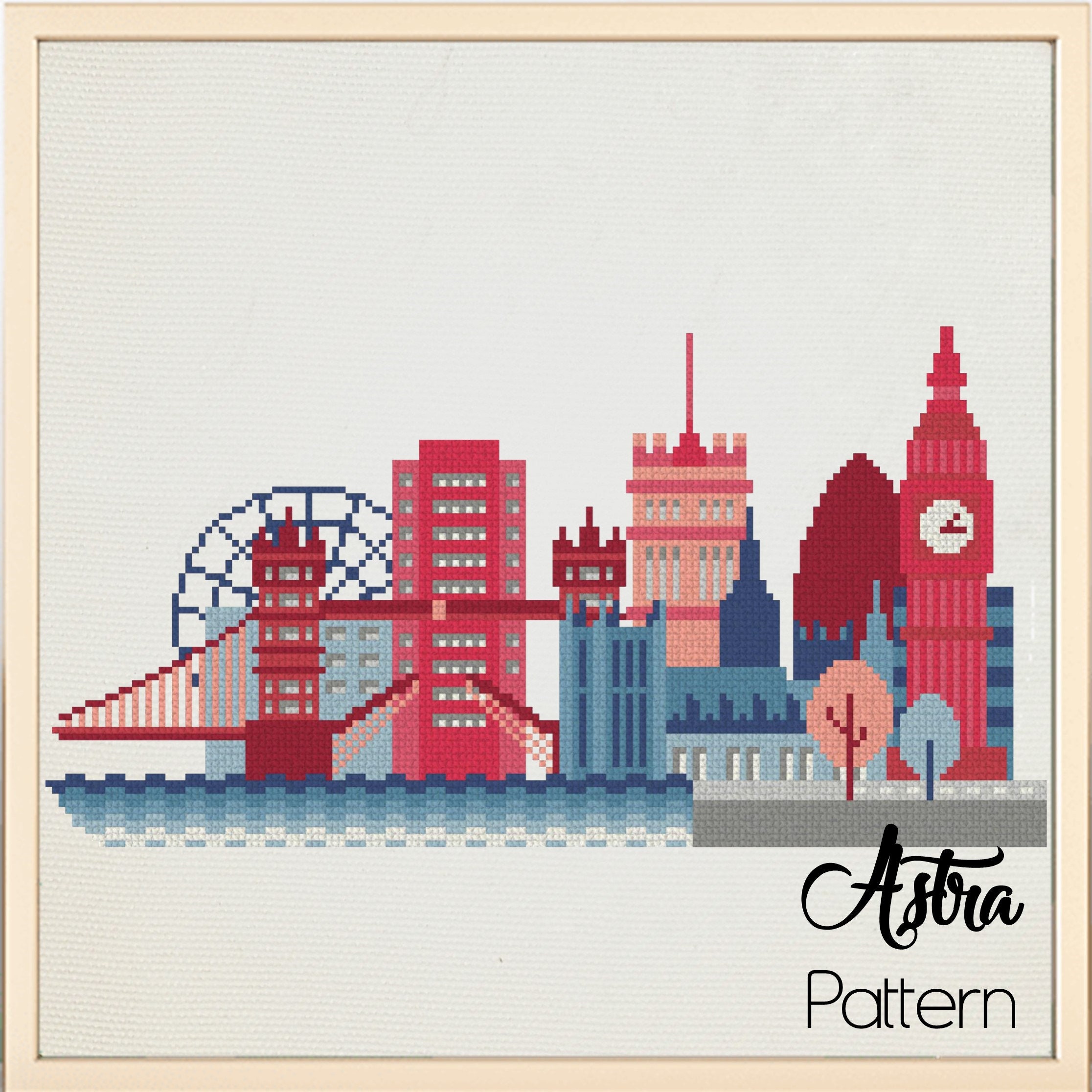 London Cross Stitch Pattern PDF, England Cross Stitch Pattern, City ...