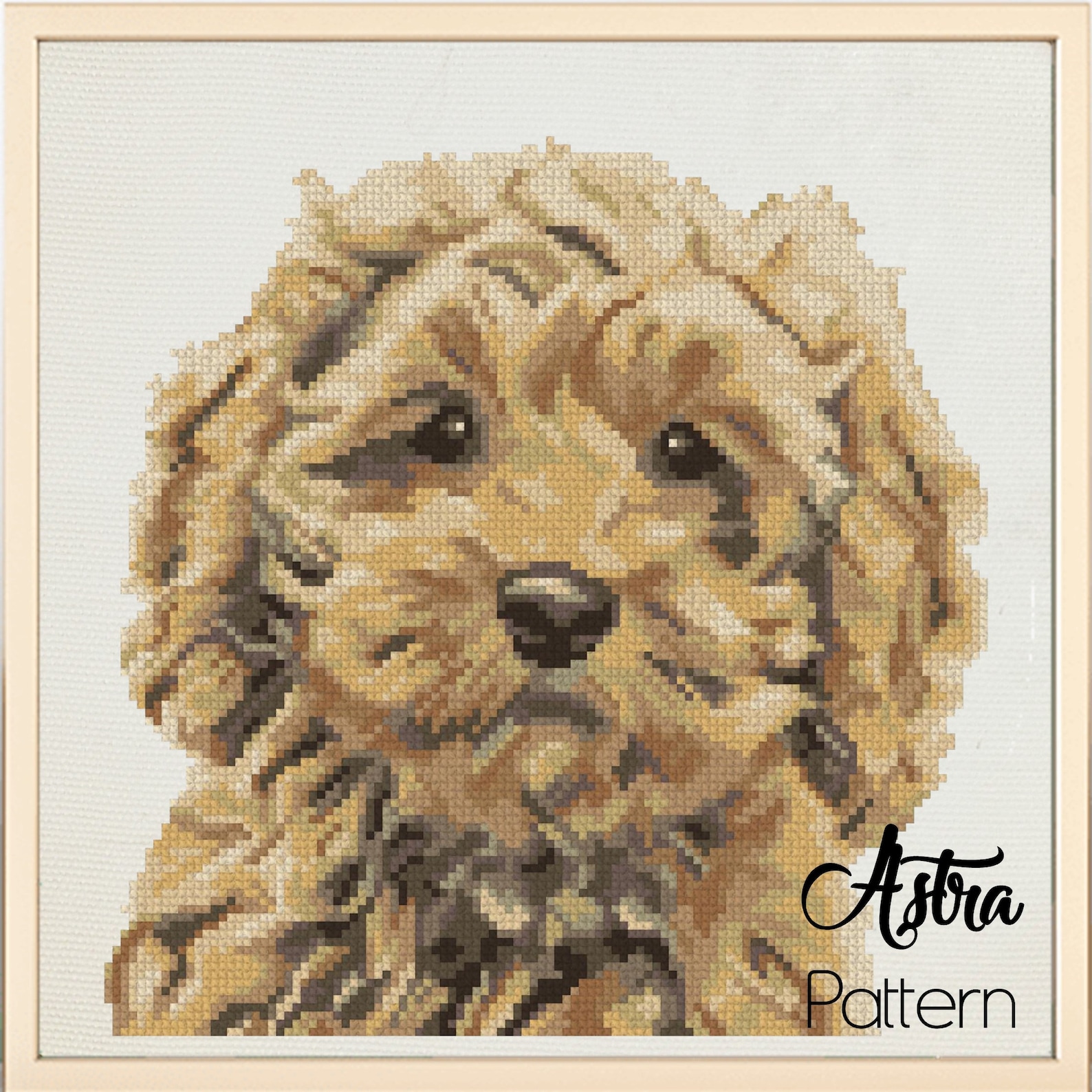Cockapoo Cross Stitch Pattern Digital Format - PDF, Dog Portrait Cross ...